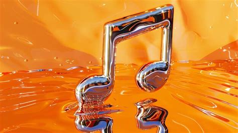 Premium Photo Musical Notes Wallpaper On Orange Background Hd