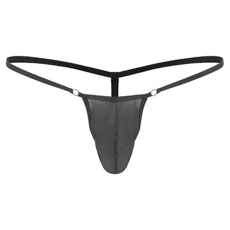 Erotic See Through Sheer Mesh Bulge Pouch Mens G String Low Rise T Back