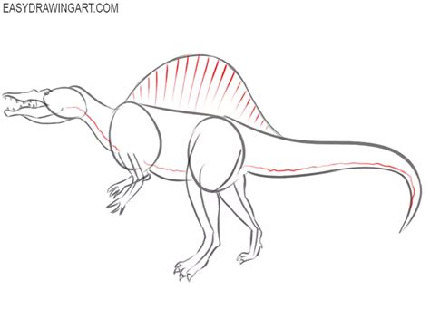 How To Draw A Spinosaurus Step By Step Drawing Tutorials