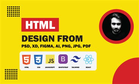 convert psd to html figma to html css website with responsive design