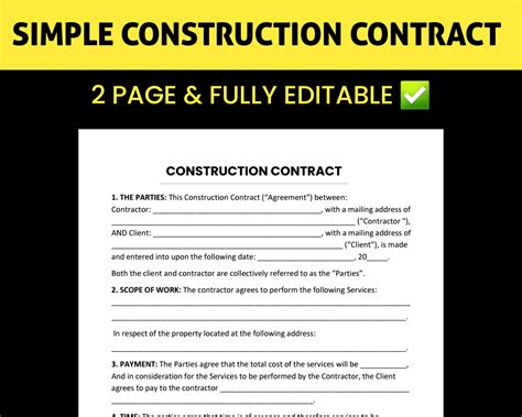 Construction Agreement Template