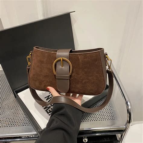 Retro Feel Square Mini Crossbody Bag Womens Fashionable Underarm