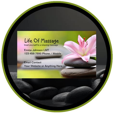 Browse Massage Themed Business Cards Card Bee
