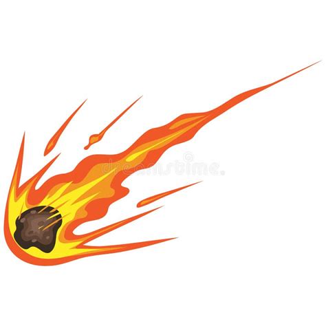 Asteroid Comet Meteor Fall Illustration Vector Stock Vector