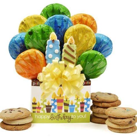 Birthday Box Cookie Bouquet Birthday Cookie Bouquet With Balloons
