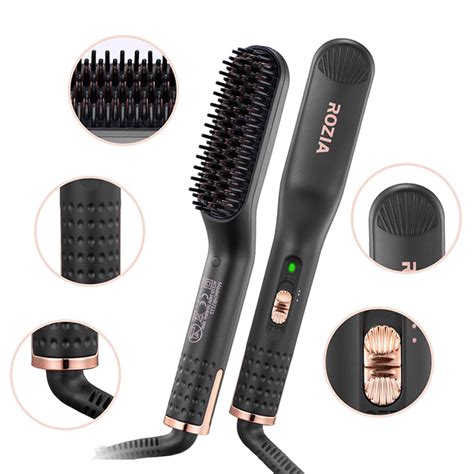 Rozia Hair Beard Straightening Brush Comb Multifunctional Electric