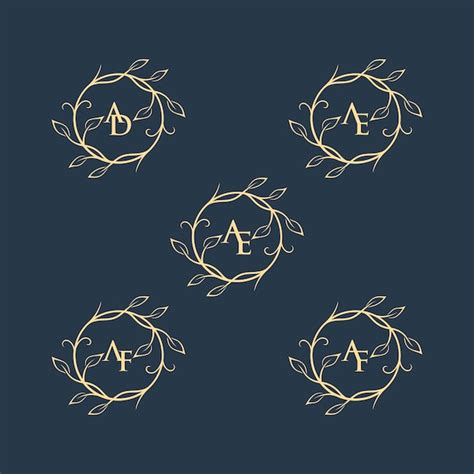 Premium Vector Leaf Monogram Isolated Bcakground Luxury Design Initial Monogram Monogram Logo