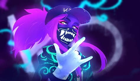 Kda Akali Neon Wallpapers Wallpaper Cave