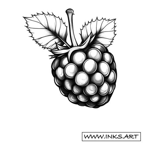 Tattoo Design Single Raspberry Sketch Art Style Sketch