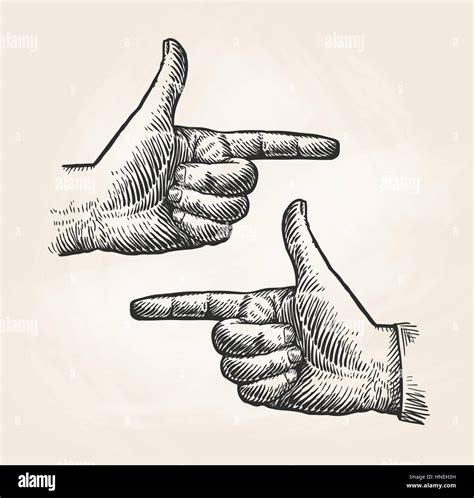 Right Pointing Hand Outline Stock Vector Images Alamy