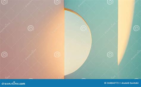 Curved And Angular Shapes Blend In A Soothing Color Palette Showcasing A Modern Artistic