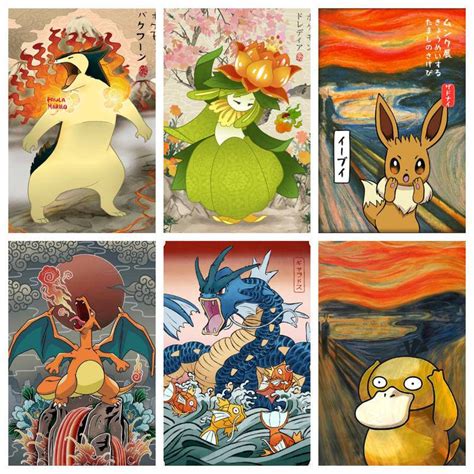 Japanese Anime Poster Pokemon Pikachu Art Portrait Comic Wave Poster