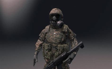 Soldier Gas Mask 3d Model Rigged Cgtrader