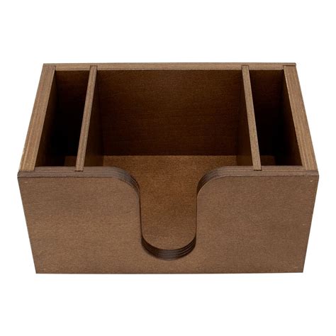 Wood Bar Caddy For Napkins Straws And Stirrers Stained Bar Supplies