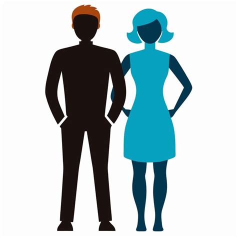 Romantic Couple Standing Clip Art Vector Design Premium Ai Generated