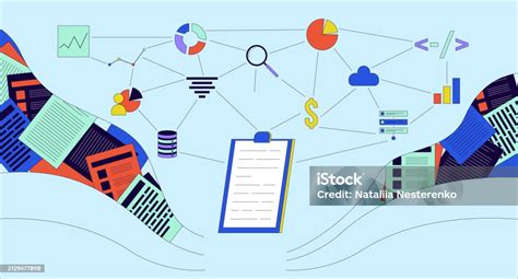 Database Management 2d Linear Illustration Concept Stock Illustration