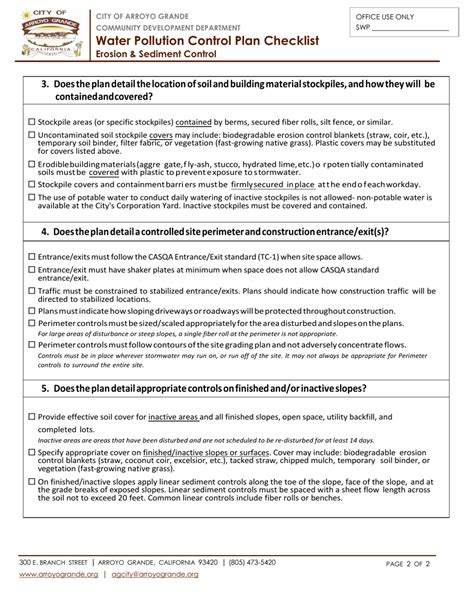 City Of Arroyo Grande California Water Pollution Control Plan