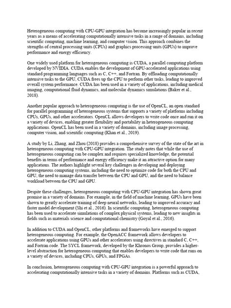 Heterogeneous Computing With Cpu Pdf Graphics Processing Unit