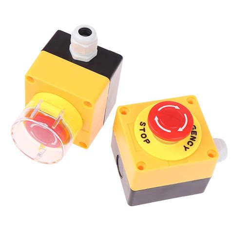 Red Sign Push Button Switch Dpst Mushroom Emergenc Grandado