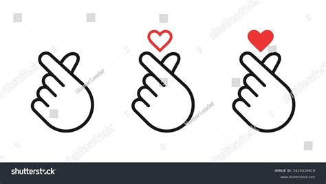 Hands Making Mini Heart Symbol Icon Stock Vector Royalty Free