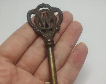 Rare Large Antique French Brass Cabinet Keylarge Antique Bronze