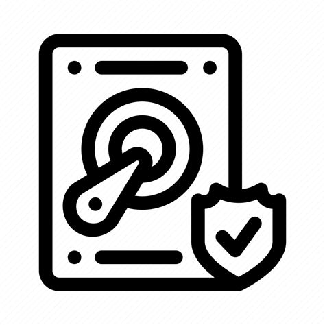 hard disk data storage protection shield icon download on iconfinder