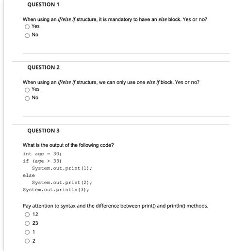 Solved Question 1 When Using An Ifelse If Structure It Is