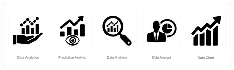 A Set Of 5 Data Analysis Icons As Data Analytics Predictive Analytics