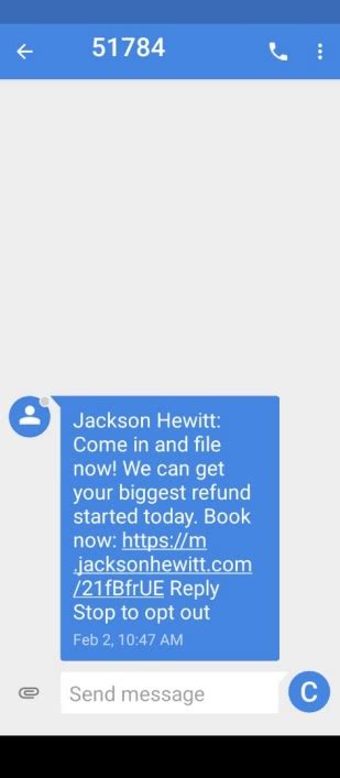 Jackson Hewitt Hit With Class Action Over Alleged Spam Texts