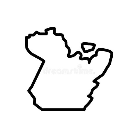 ícone De Linha Preta Para O Brasil E Borda Ilustração Do Vetor