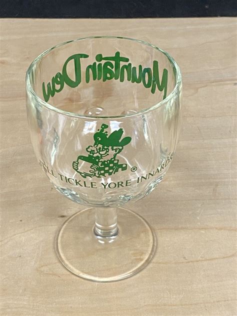 Vintage Mountain Dew Thumbprint Glass Mint Goblet Itll Tickle Yore