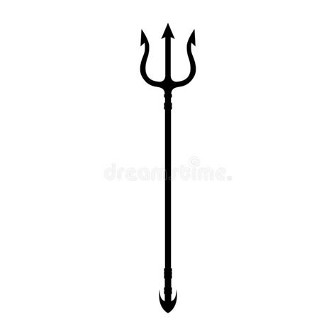 Trident Silhouette Black And White Icon Design Element On Isolated