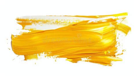 A Yellow Brush Stroke On A White Background Stock Illustration