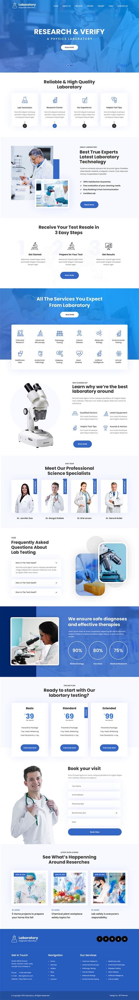 Laboratory Pro Laboratory Wordpress Theme By Skt Themes On Dribbble