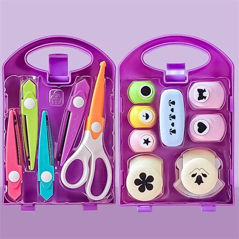 5 In 1 Paper Punch Scissors Setlace Embossing Craft Tools For