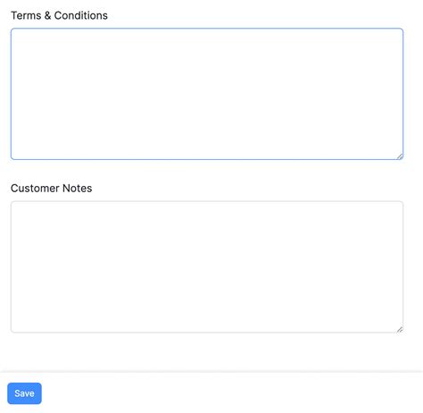 Credit Notes Preferences Add Customer Notes Terms And Conditions