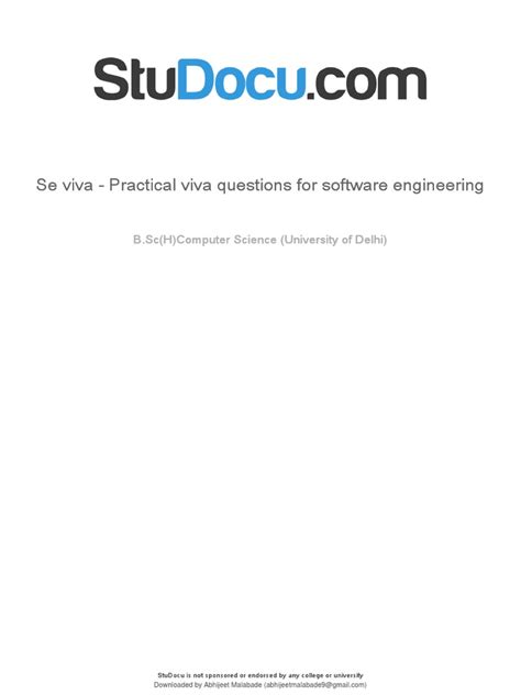 Se Viva Practical Viva Questions For Software Engineering Pdf