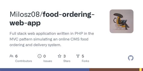GitHub Milosz Food Ordering Web App Full Stack Web Application Written In PHP In The MVC