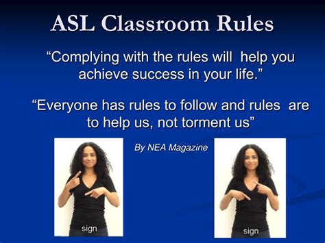 Ppt Asl Classroom Rules Powerpoint Presentation Free Download Id