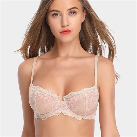 Eyelash Lace Demi Sexy Sheer Lace Balconette Bra Wingslove