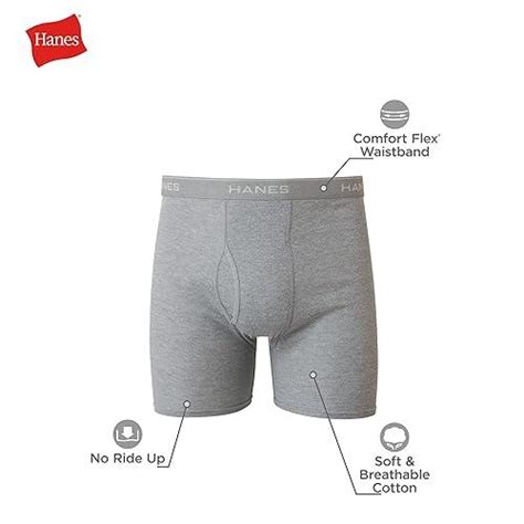 Hanes Boxer Briefs Cool Dri Moisture Wicking Underwear Cotton No Ride