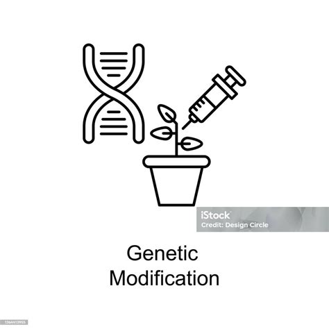 Genetic Modification Vector Outline Icon Design Illustration Educational Technology Symbol On