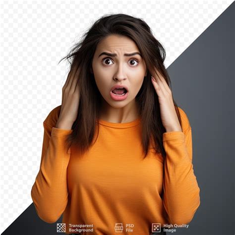 Premium PSD A Woman With A Surprised Expression On Her Face
