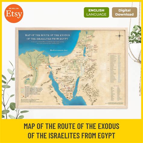Map Of The Exodus Route From Egypt Printable Bible Map Israelite
