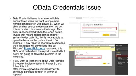 Ppt How To Connect Odata Feed And Fix Data Source Credential Issue