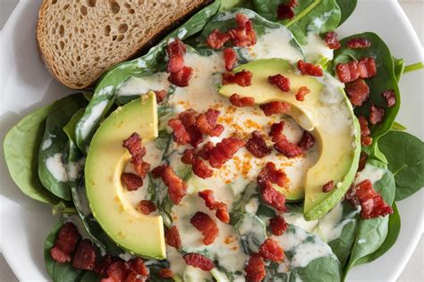 Creamy Spinach Salad With Avocado And Bacon My Budget Recipes