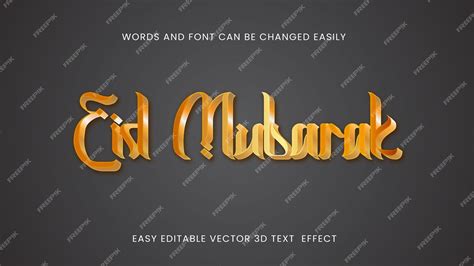 Premium Vector Vector Eid Mubarak Text Effect Design