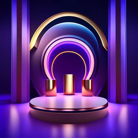 Premium Ai Image Cylindrical Stage