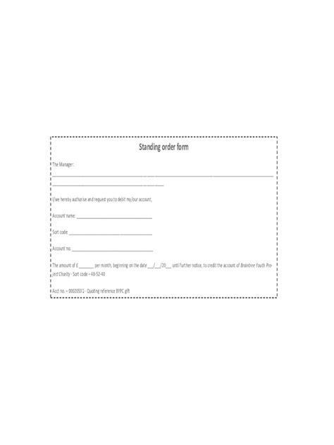 Fillable Online Blank Standing Order Template Pdf Formate Database