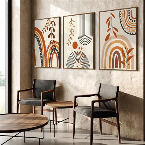 Boho Wall Art Set Boho Art Set Of 5 Prints Printable Modern Art Boho